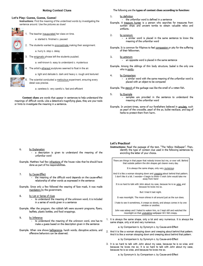 Module - Noting Context Clues | PDF