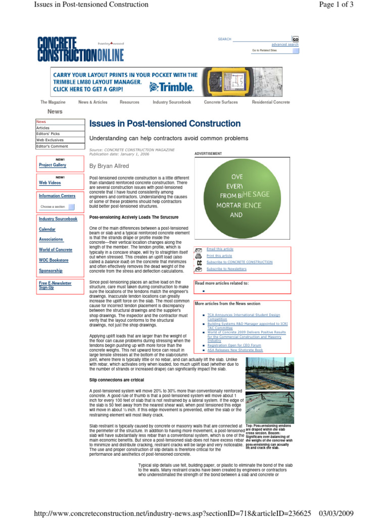 Issues in PT Construction Page 1 | PDF