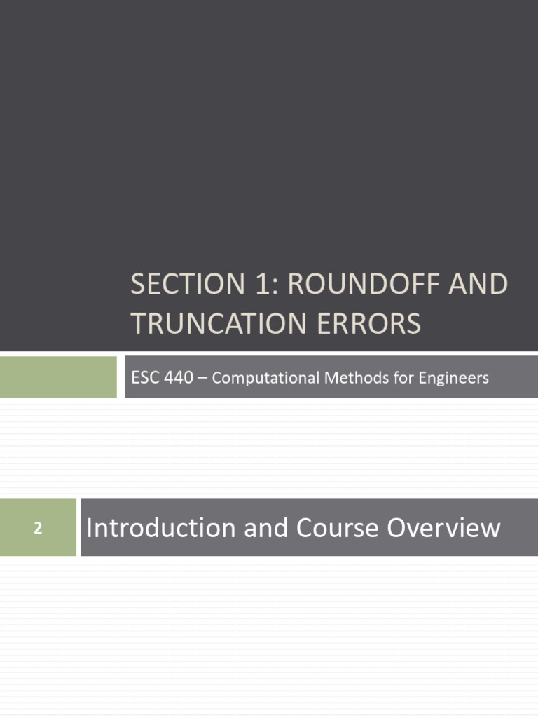 Section 1 Roundoff and Truncation Error | PDF | Numerical Analysis | Mathematical Analysis