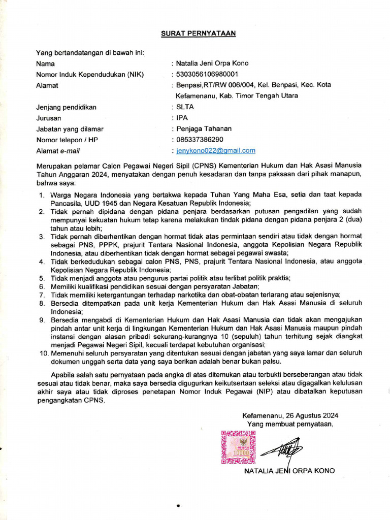 E Meterai Pernyataan | PDF