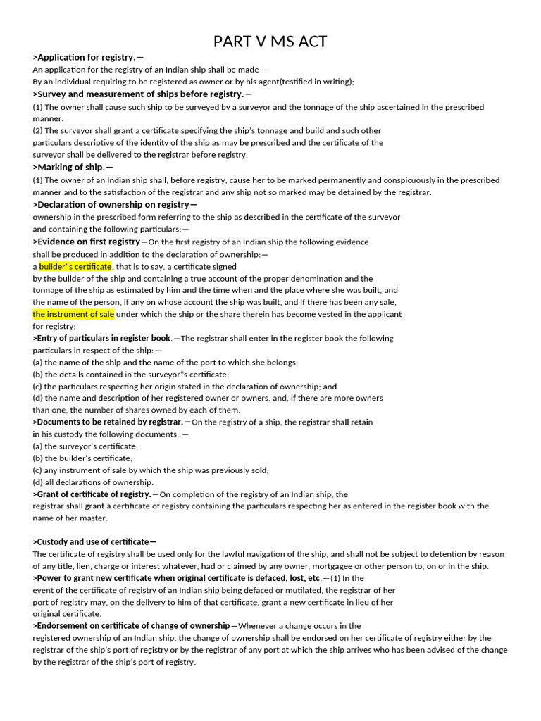 Ms Act Notes Rohit | PDF