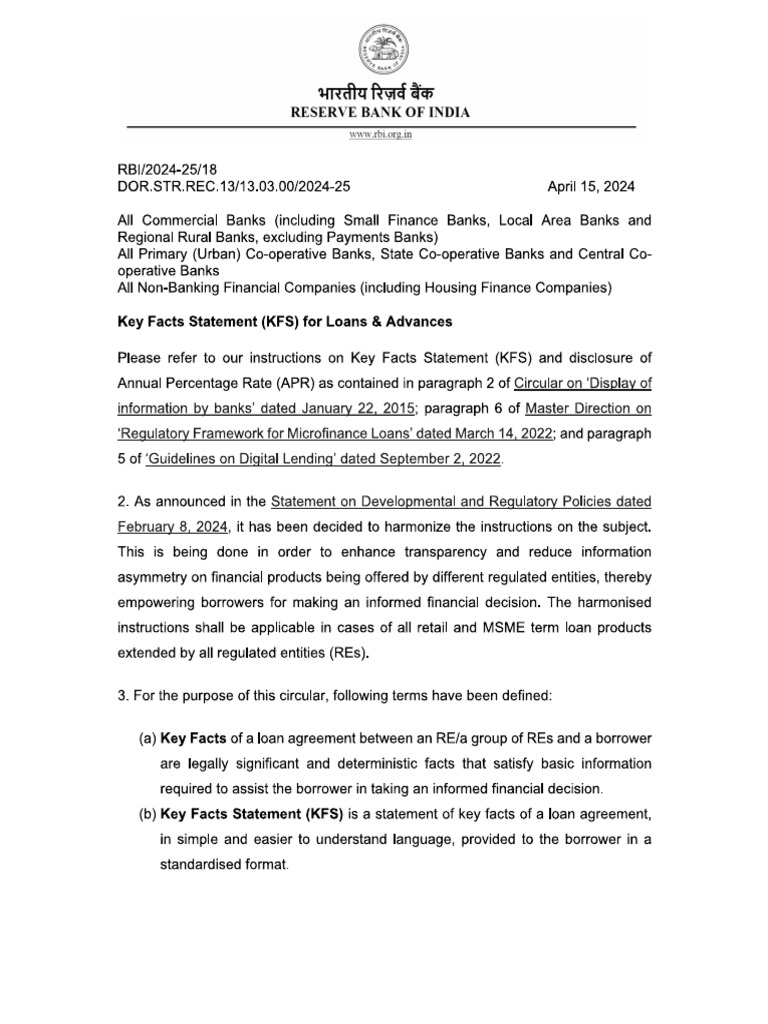 KFS Format Circular PDF | PDF