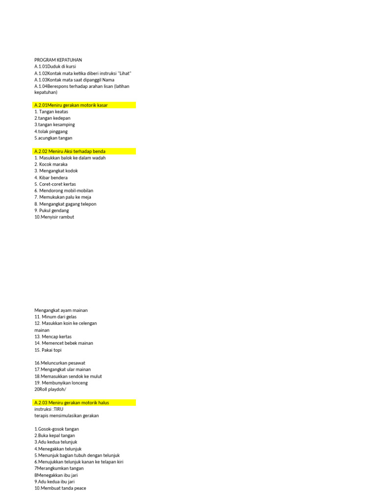 Kurikulum Aba - Words | PDF