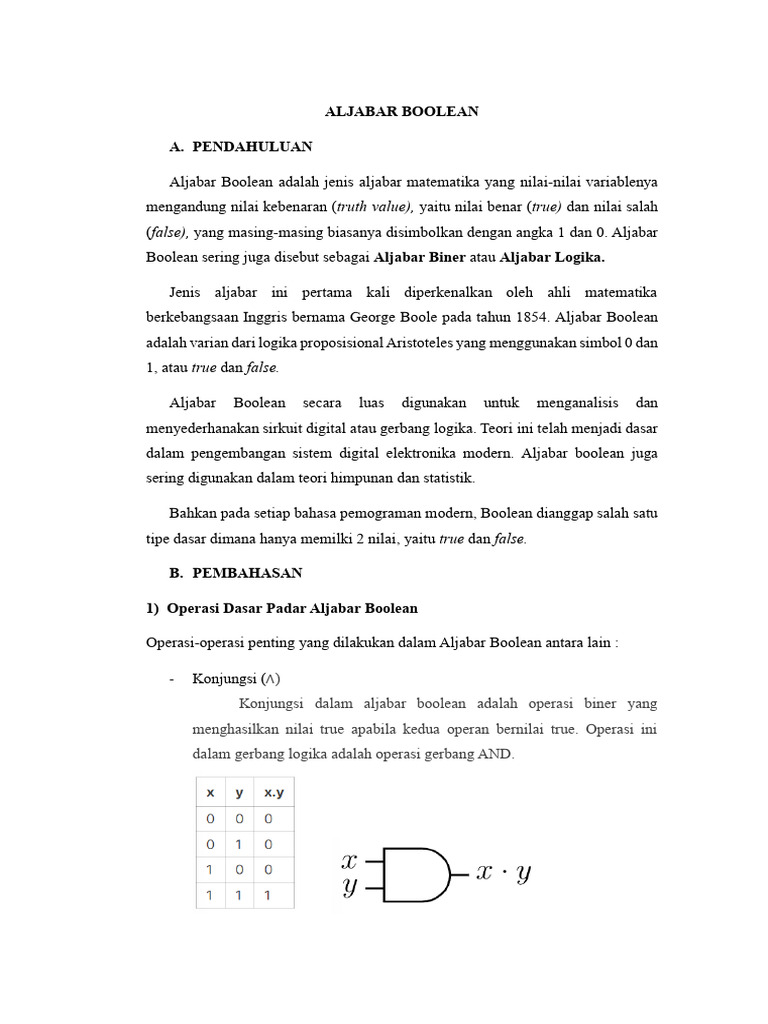 Makalah Aljabar Boolean | PDF