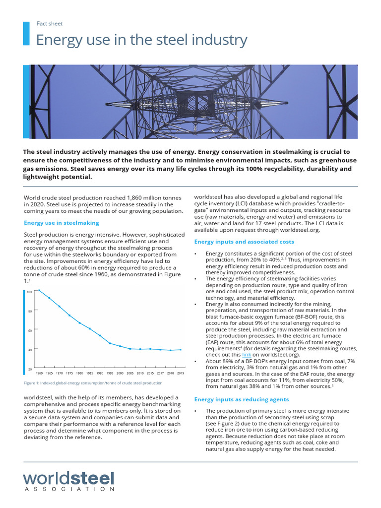 Fact Sheet Energy Use in The Steel Industry | PDF | Steelmaking ...