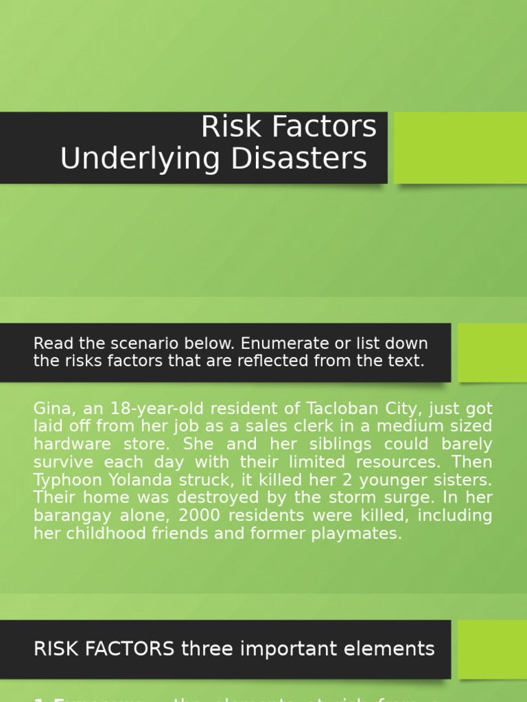 DRR4.Risk Factors Underlying Disasters | PDF