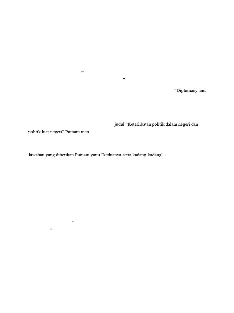 Critical Review: Two Level Game | PDF