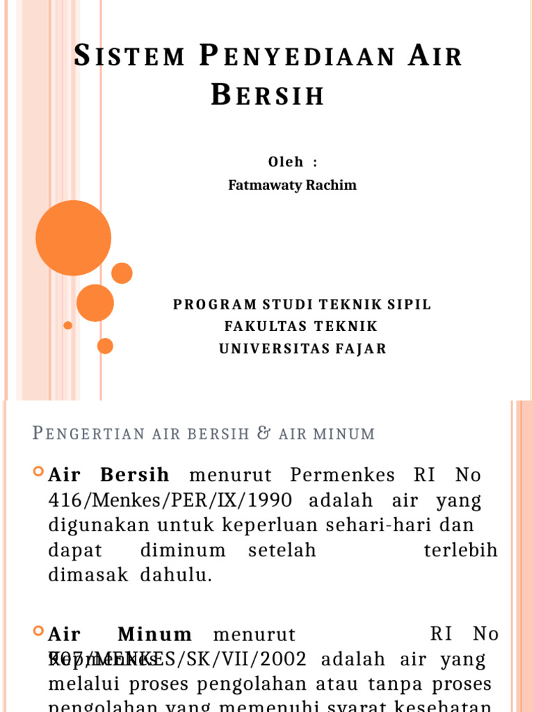3 - Sistem Penyediaan Air Bersih | PDF