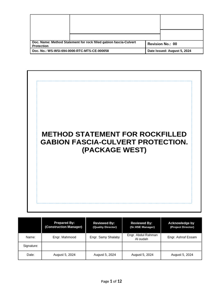 MS - Gabion Wall RTCC | PDF