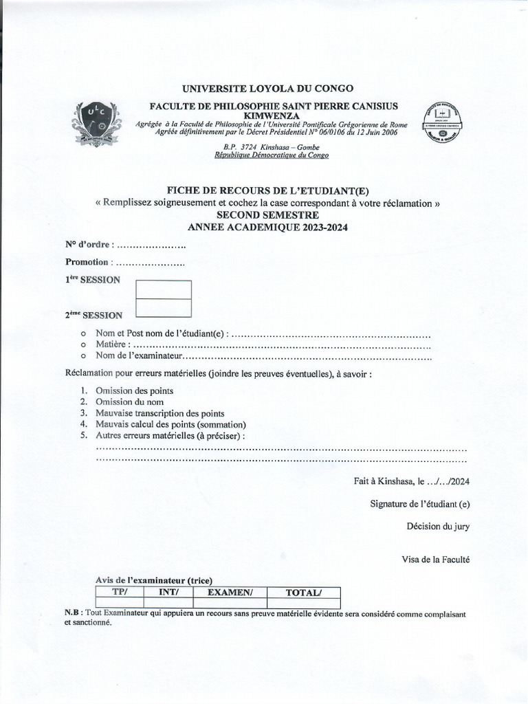 Fiche de Recours 2024 | PDF