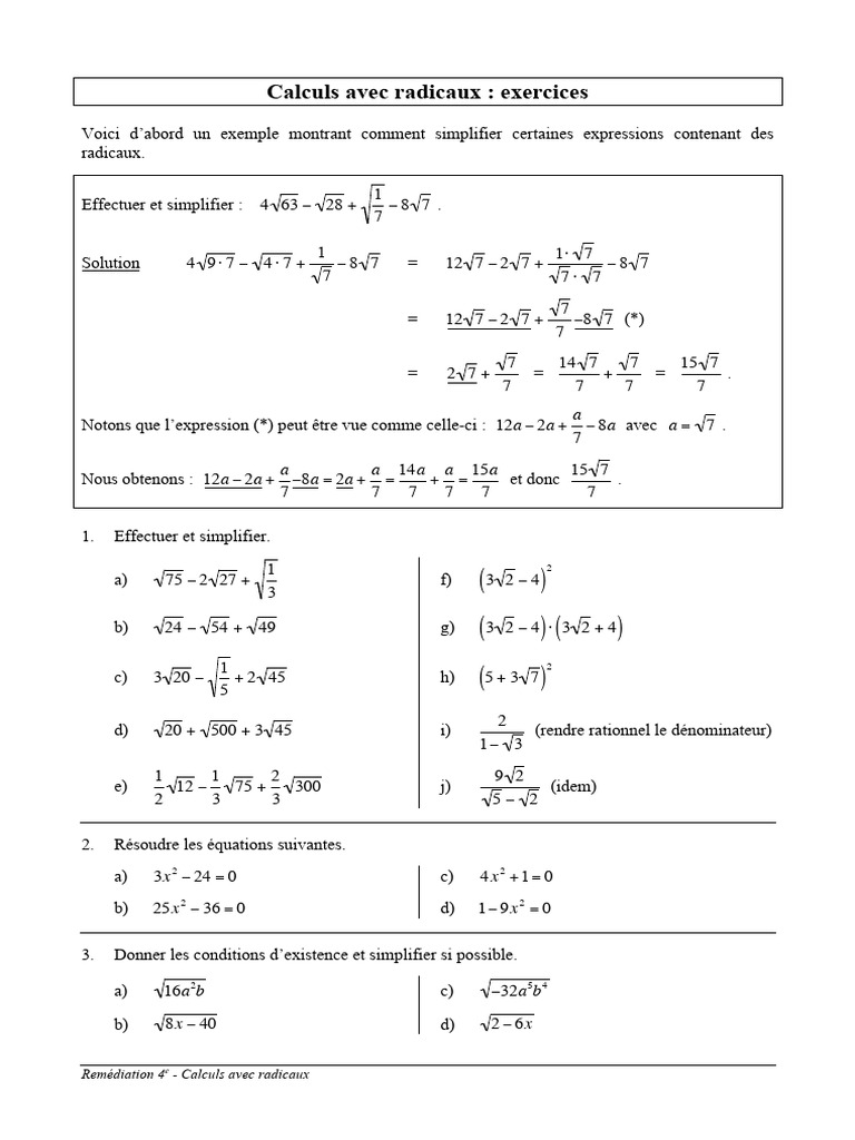 Radicaux Exs 2 | PDF