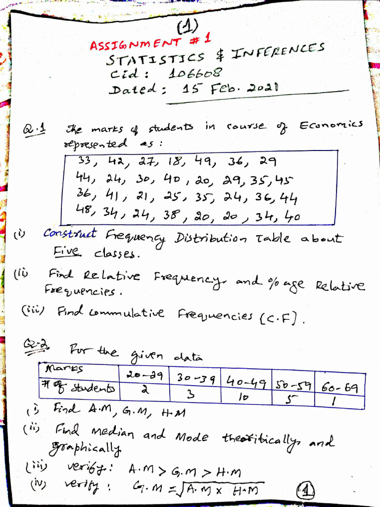 Statistics and Interference Assignment | PDF