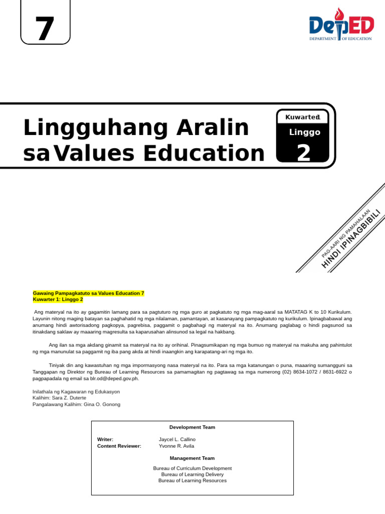 VE7 Q1 W2 Final | PDF