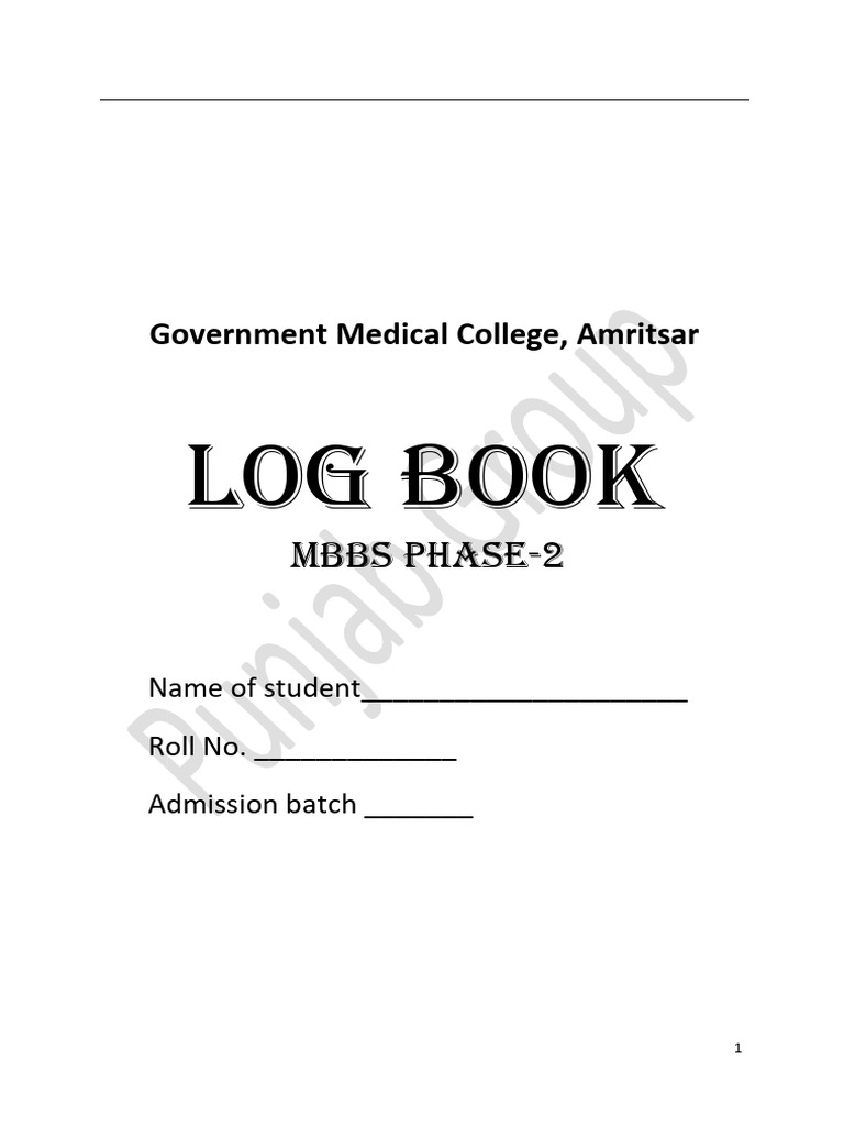 Log Book MBBS-2 (Final) | PDF