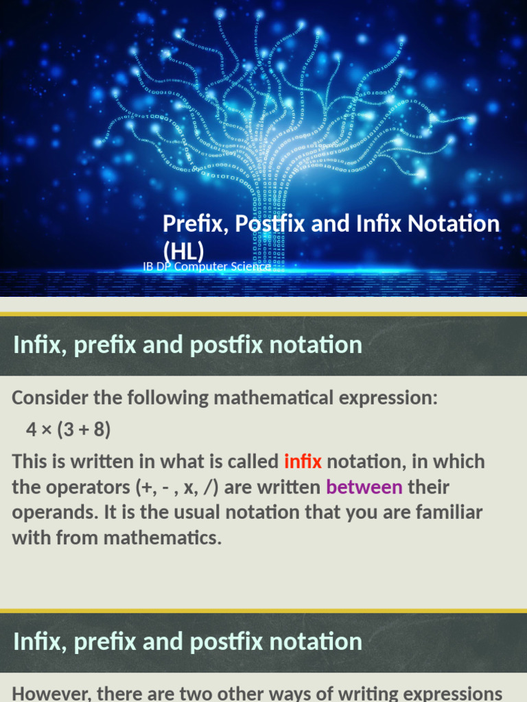 Prefix, Postfix, Infix Notation (HL) | PDF