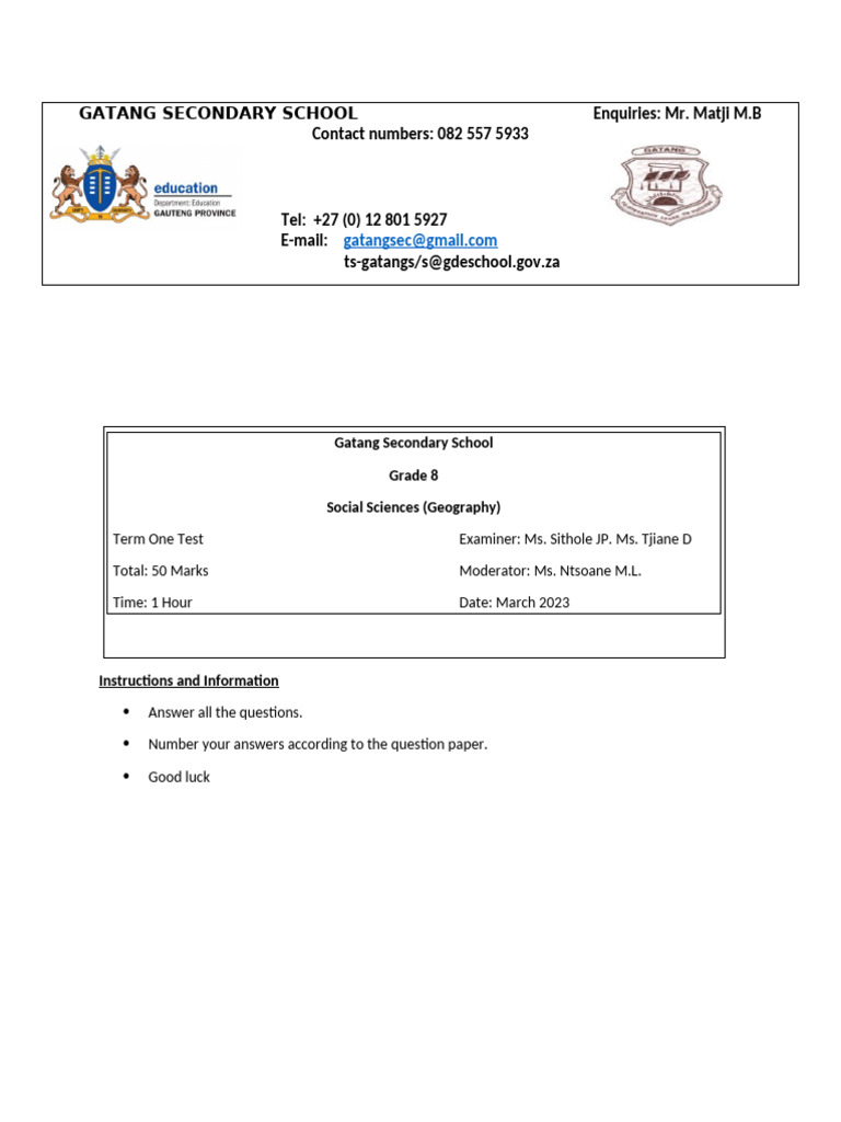 Possible Paper Term 2 | PDF