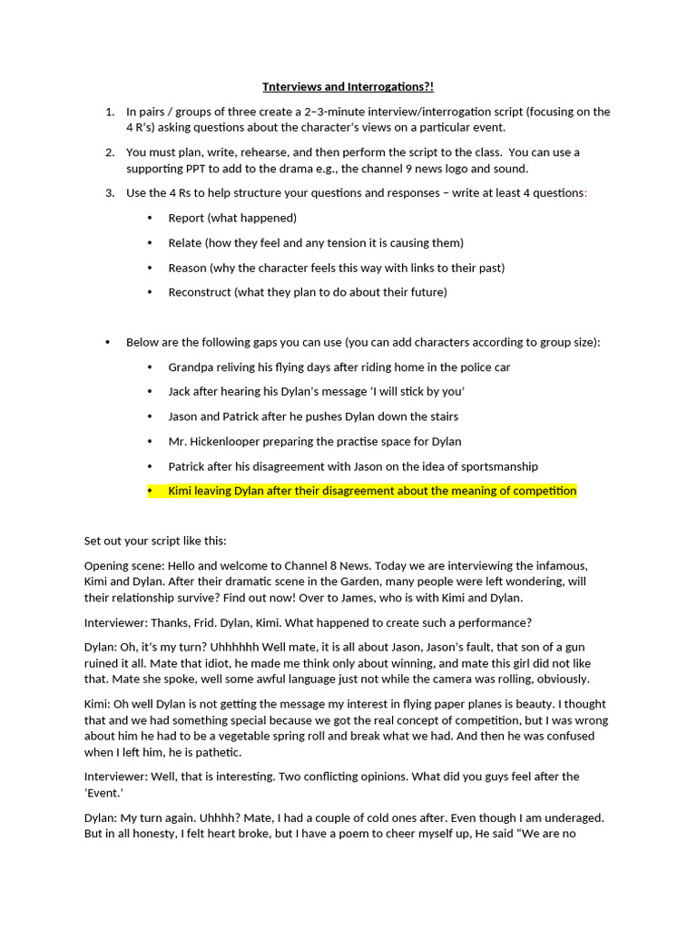 Interviews and Interrogations | PDF | Sports & Recreation | Games & Activities