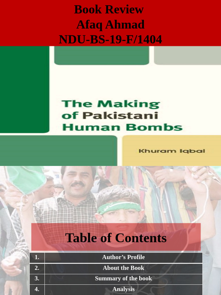 The Making of Pakistani Human Bombs Book Review | PDF