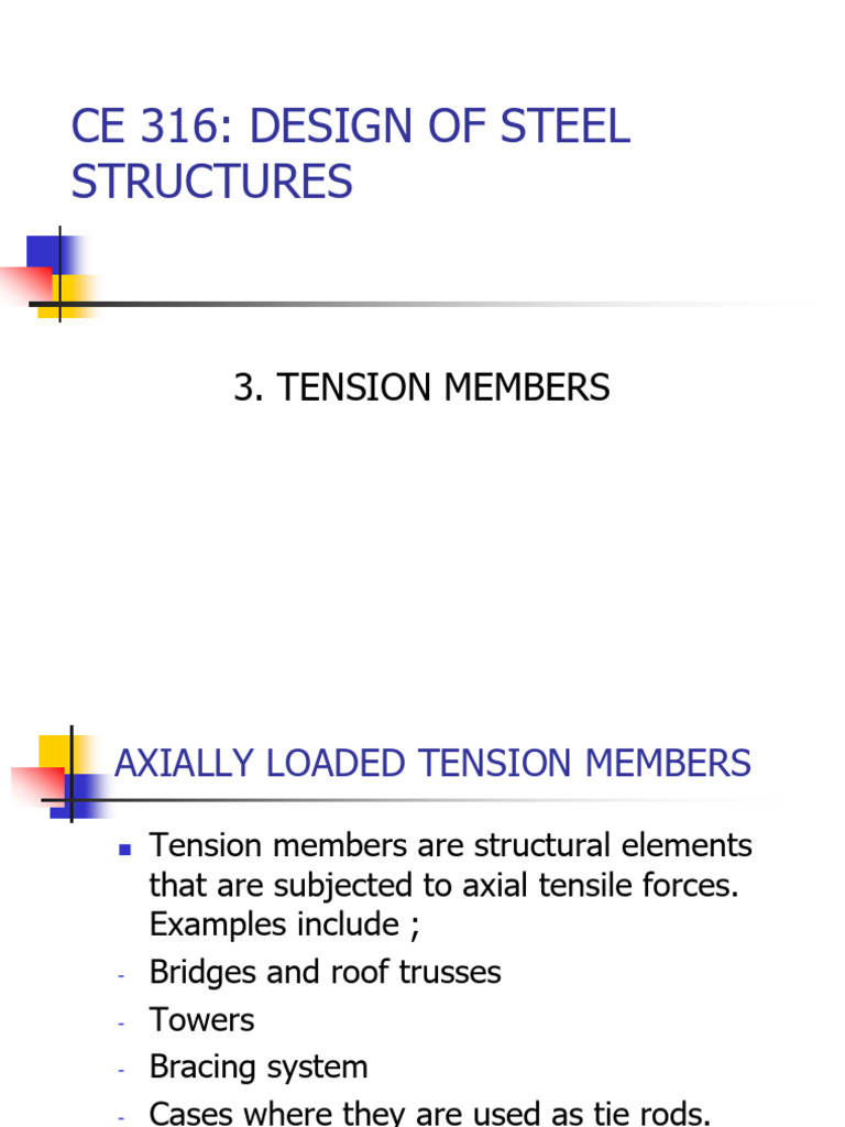 lecture5-TENSION MEMBERS | PDF