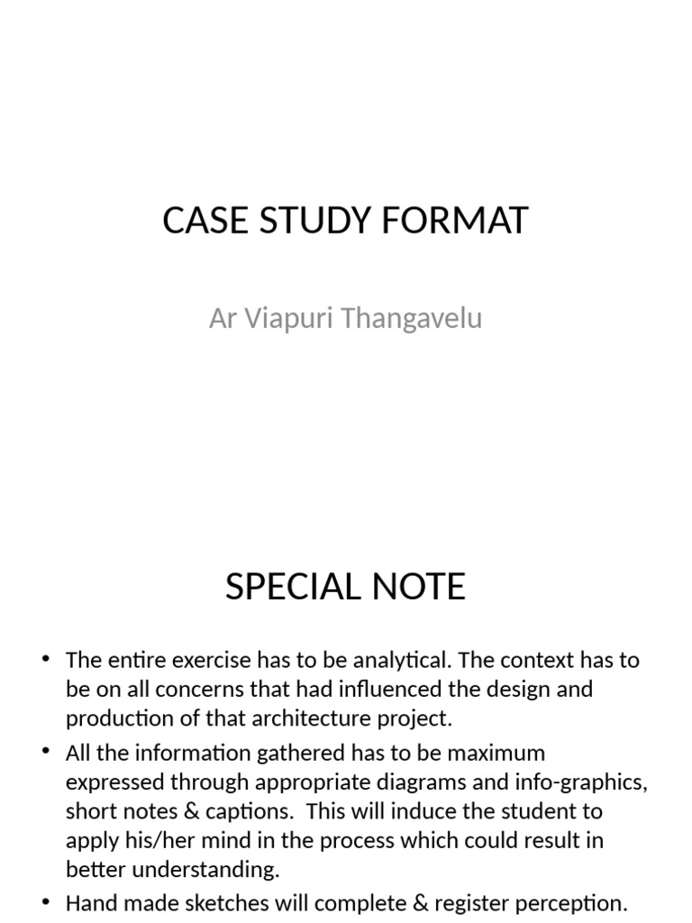 Architectural Case Study Format | PDF