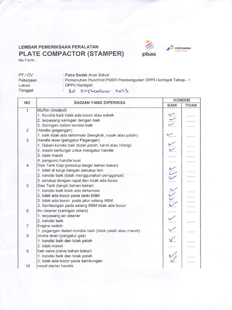 1.1. Inspeksi Alat Kerja Stamper | PDF
