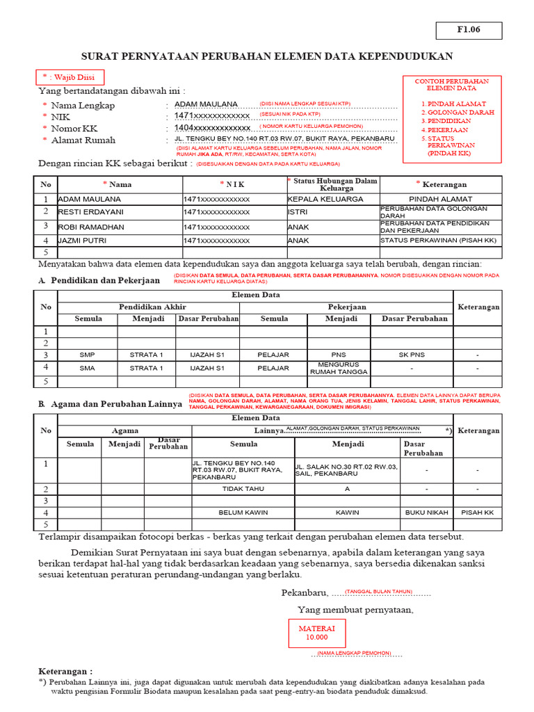 Form Dukcapil Nganjuk | PDF