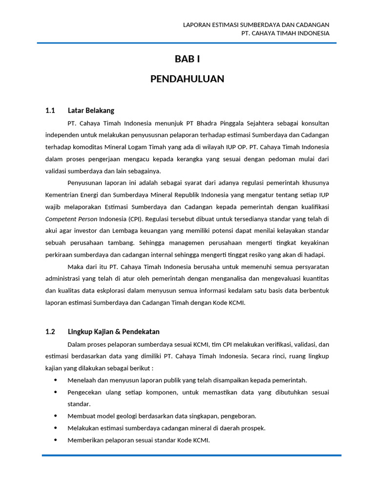 Contoh BAB I | PDF