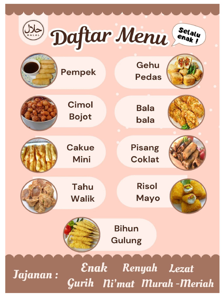 Daftar Menu Putri Nurfika M 5 | PDF