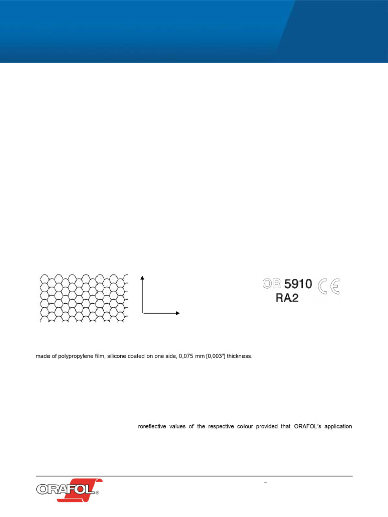 Oralite 5910 High Intensity Prismatic Grade Id4137 Technical Data Sheet Europe en | PDF