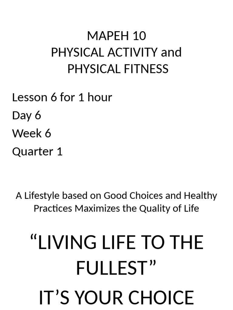 Lesson 6 Pe Unit 1 | PDF