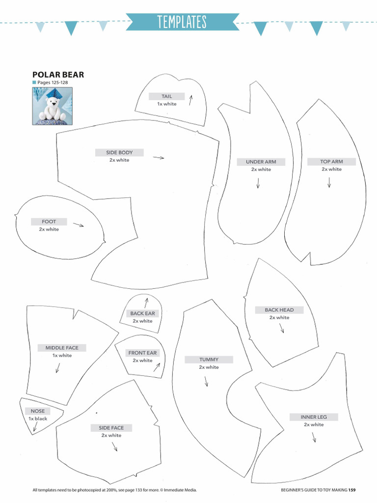 Polar Bear Template Stuffed Bear | PDF