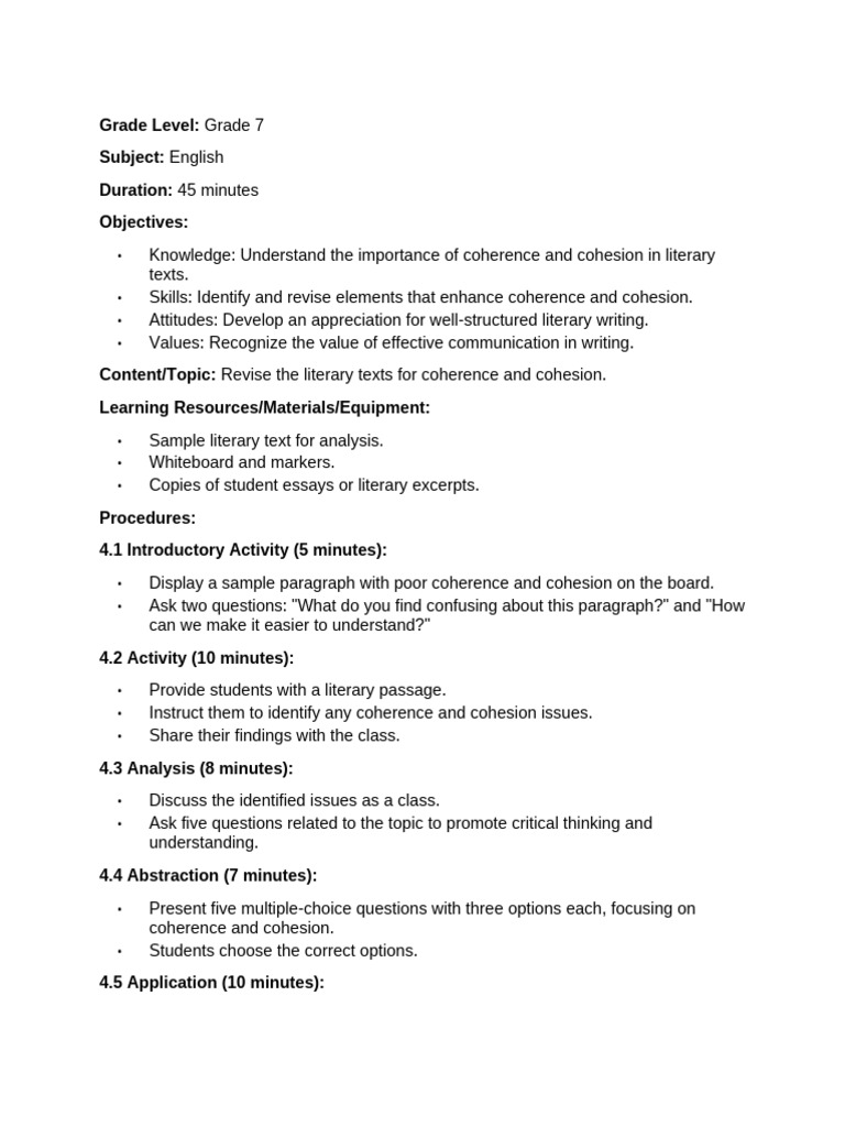 Understand The Importance of Coherence and Cohesion in Literary Texts | PDF