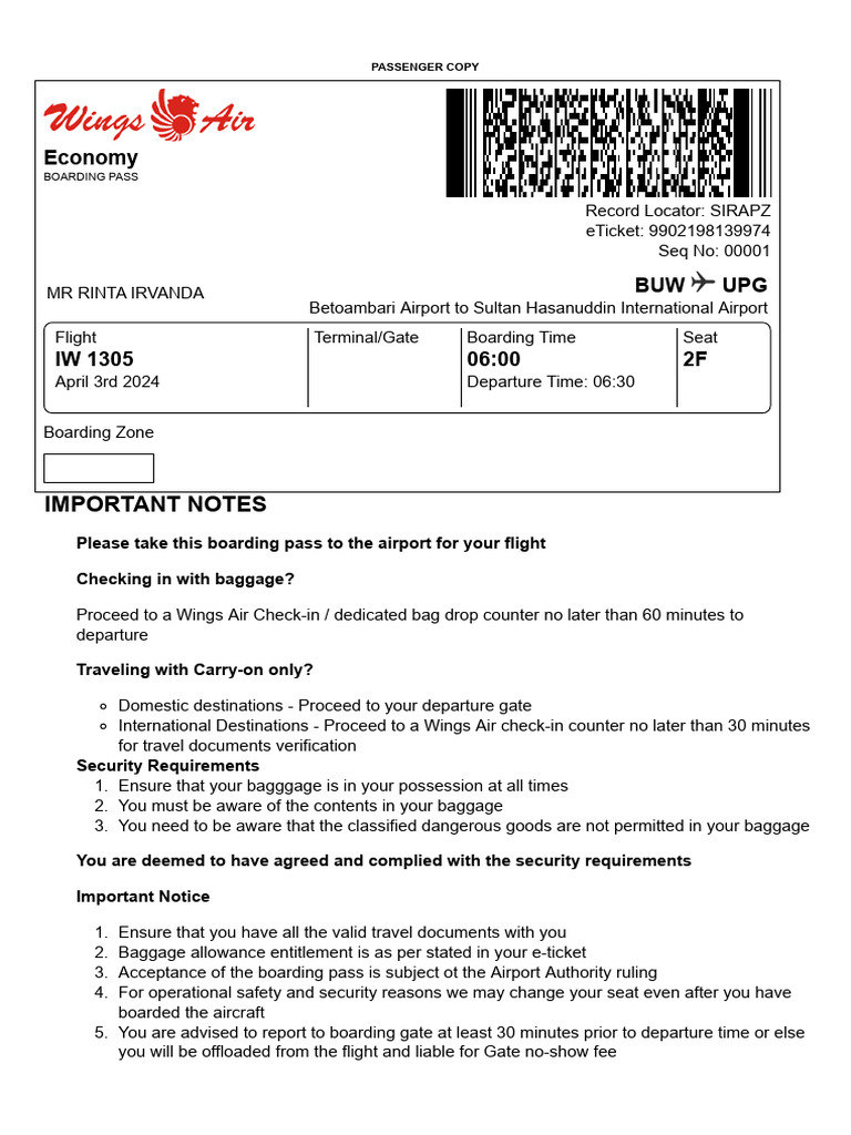 Confirmation Check-In | PDF