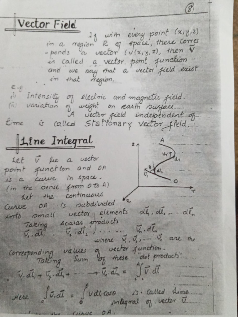 Mechanics Vector Field and Scalar Field Notes | PDF