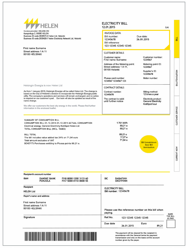 Finland Utility Bill copy | PDF