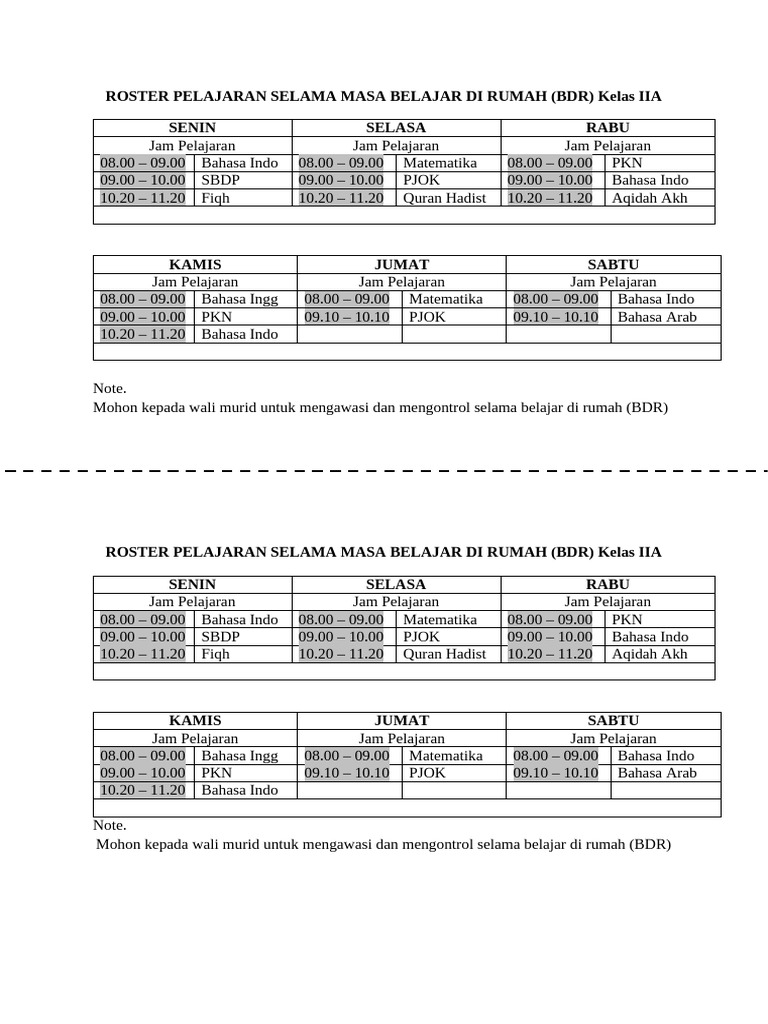 ROster Siswa Kelas 2B | PDF