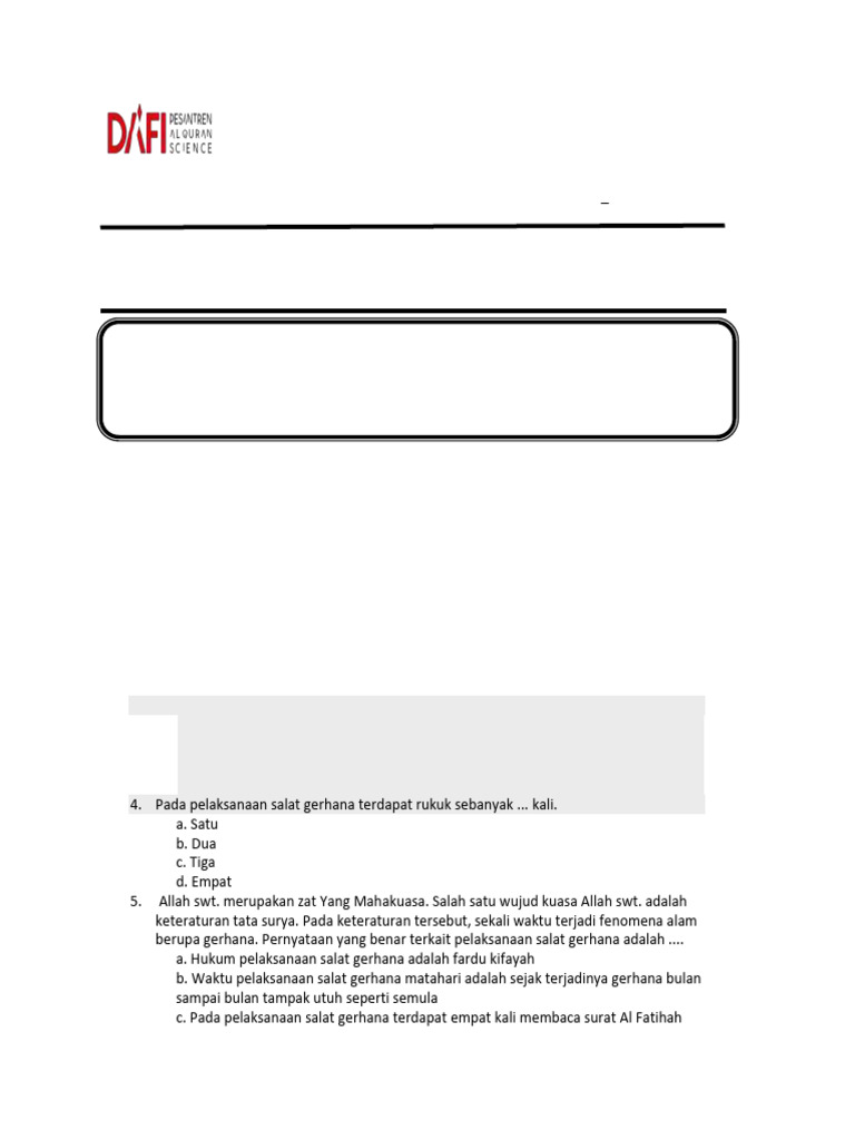 Soal Pai Kls 8 Sat 2024 | PDF