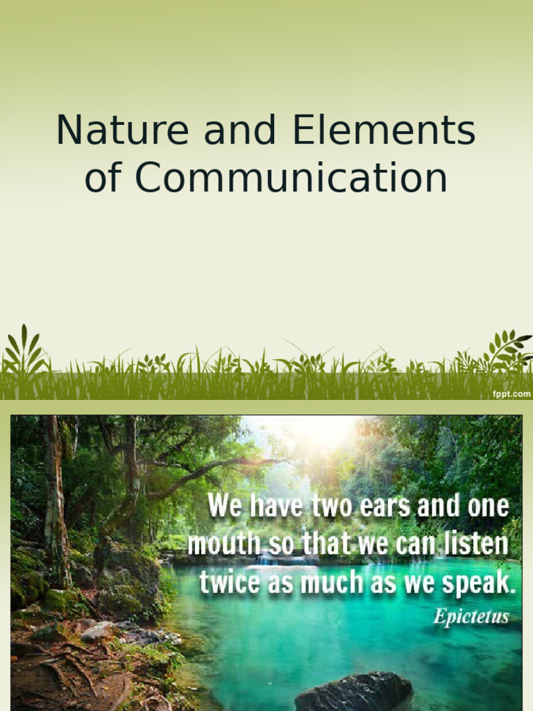 1 Nature Elements of Communication | PDF