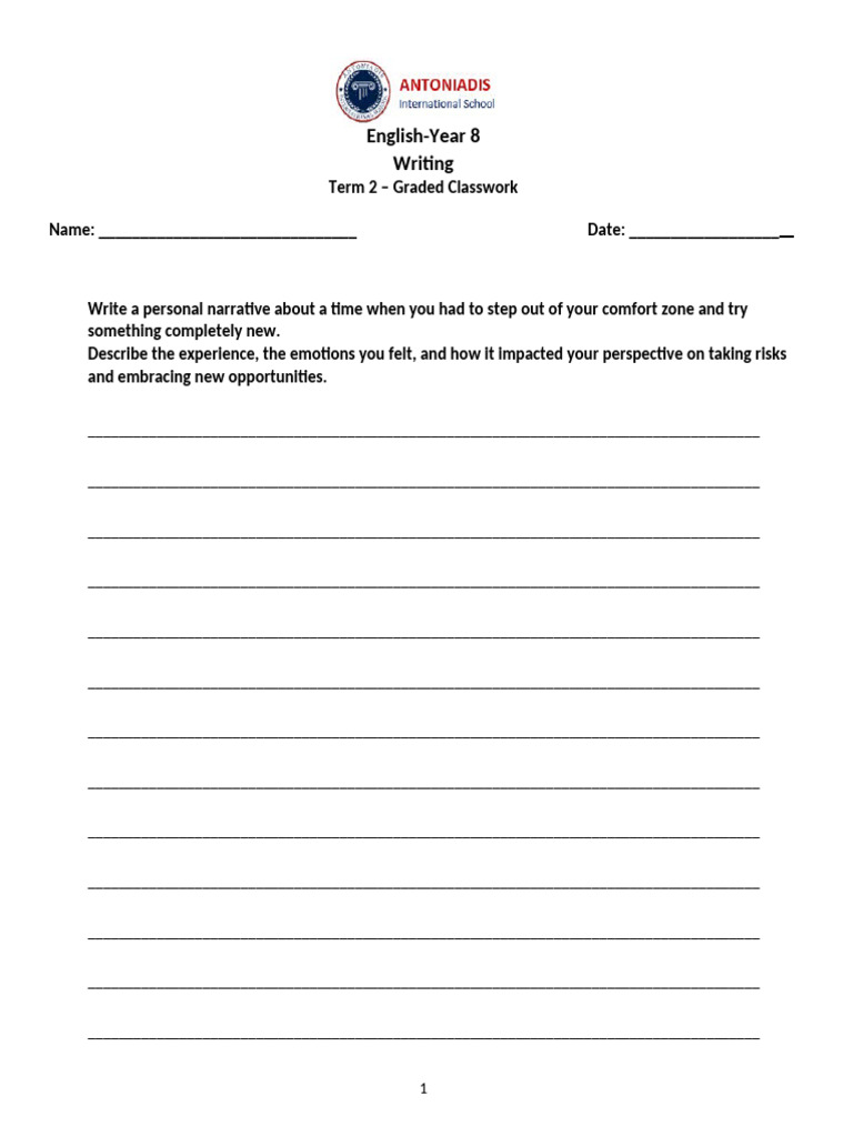 Graded Classwork 2 - Y8 - WRITING | PDF