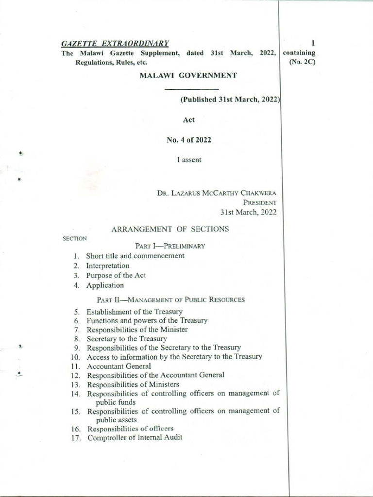 Public Finance Management Act 2022 | PDF | Public Finance | Audit