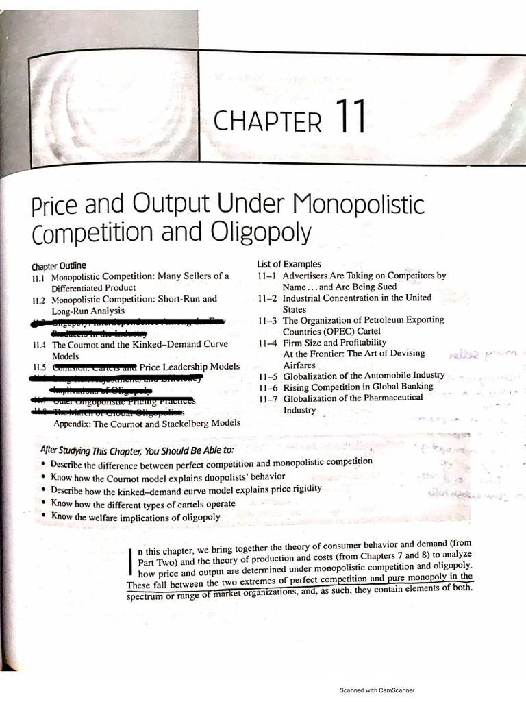 Chapter 11 Oligopoly and Monopolistic Competition | PDF
