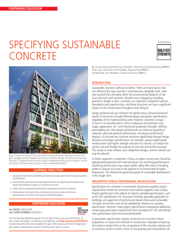Specifying Sustainable Concrete December 2019 | PDF