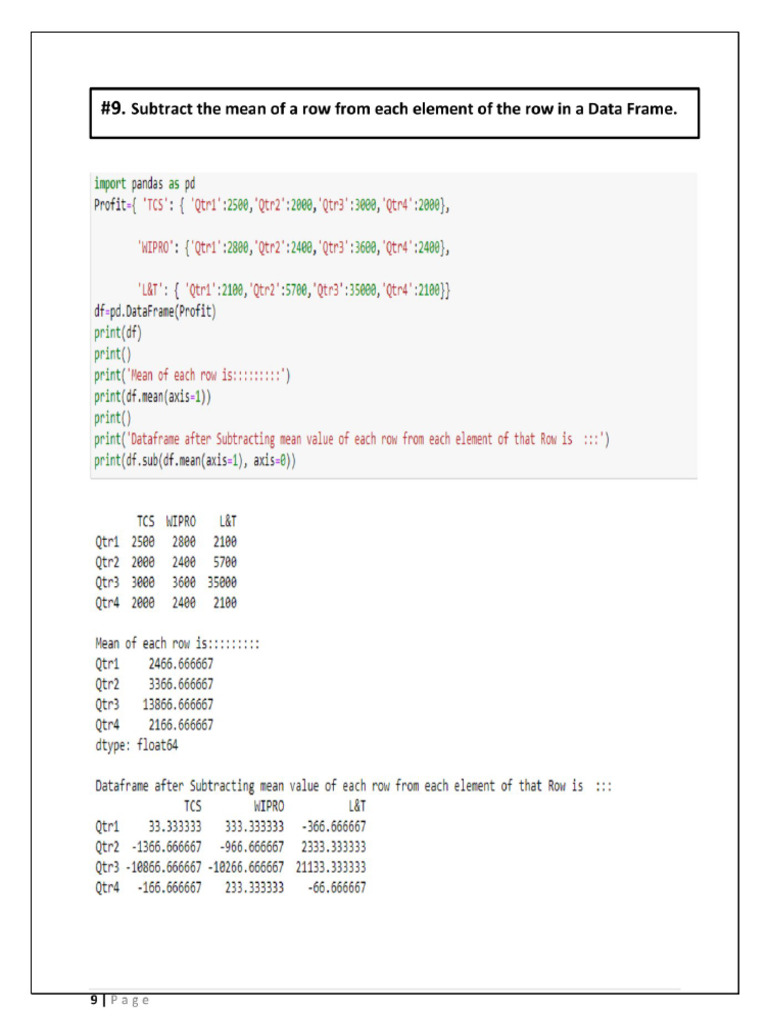 Class 12 Practical File Informatics Practices (1) - 9 | PDF