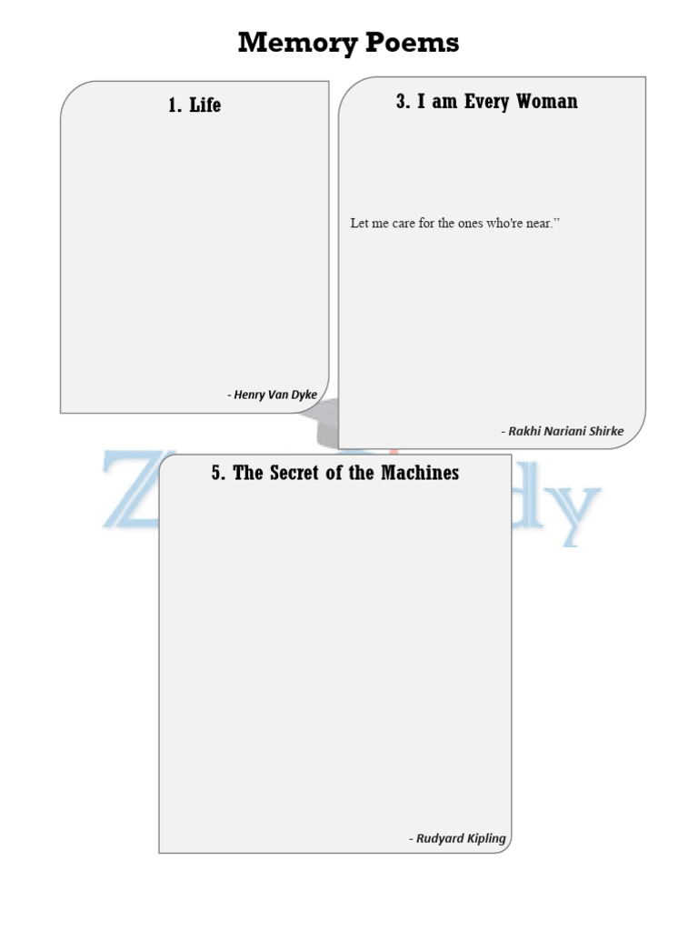 10th English Exam Time Tips Memory Poem | PDF