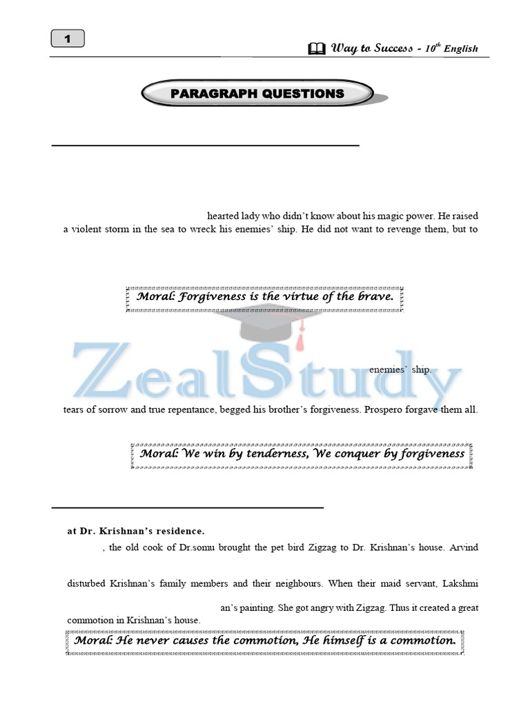 10th English Exam Time Tips All Unit Supplementary Questions | PDF