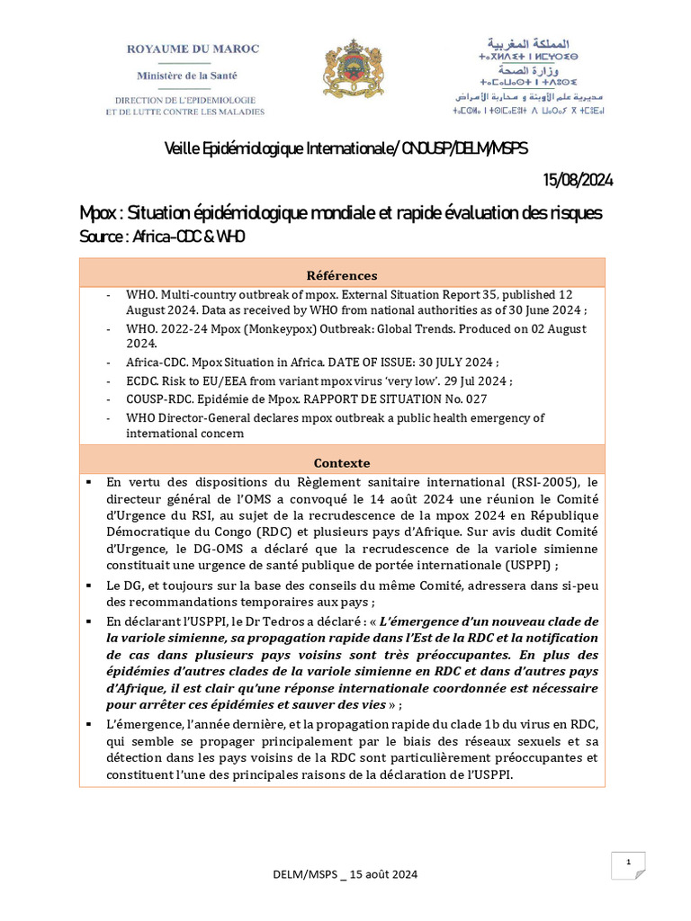 Mpox USPPI-2024 | PDF