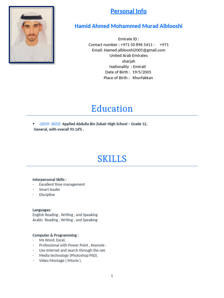 CV Hamed | PDF
