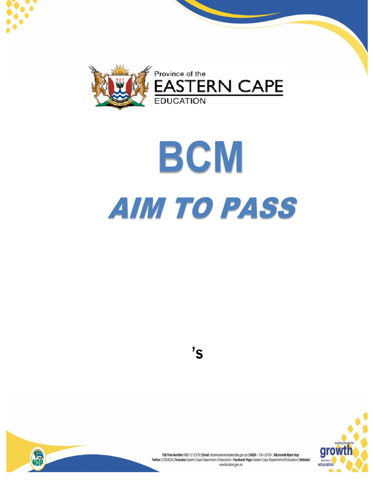 BCM REVISION Paper 1 2024 - Aim To Pass MG Paper 1-1 | PDF