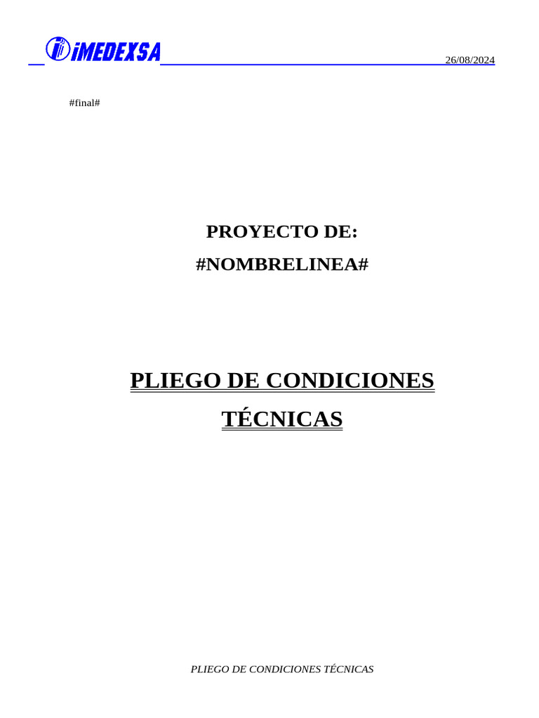 Pliego de Condiciones Tecnicas | PDF