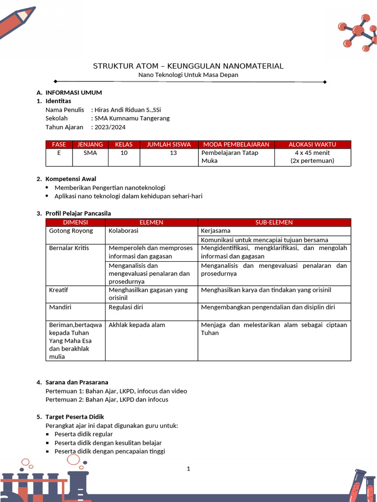 Nanoteknologi Hiras Kumnamu Modul Ajar | PDF